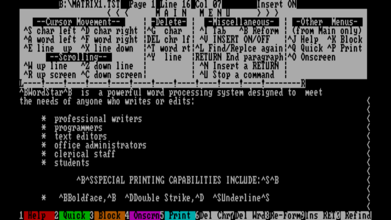 Endlich: Ein WordStar Archiv! | Benjamin Stocker-Zaugg